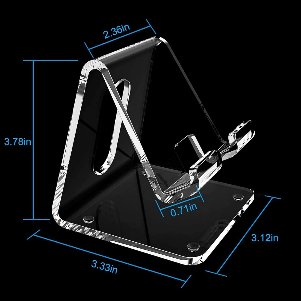 Clear Acrylic Cell Phone Stand, Portable Phone Holder, for Desk ...