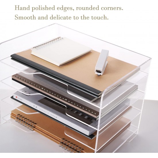 Clear Acrylic Desk Organizers and File Holder, Office Paper Organizer ...
