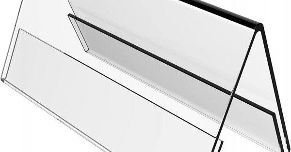 Acrylic Desk Name Plate Holder, Table Tents Sign Stand Double Sided ...